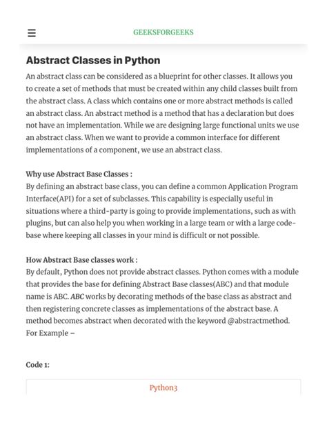 Abstract Method Pdf Class Computer Programming Inheritance