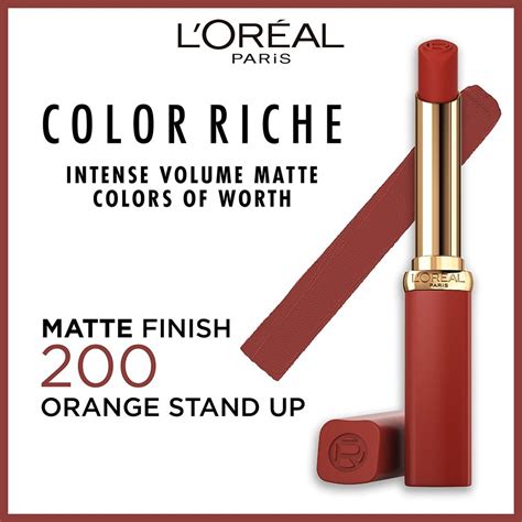 Volume Intense Matte 200 Orange Stand Up Color Riche Loréal Paris