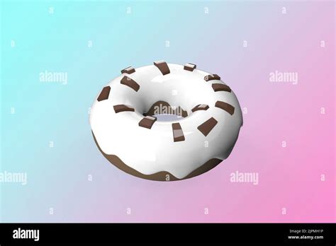 Donut 3d Design Of A Donut Colorful Gradient Background Fresh Sweet