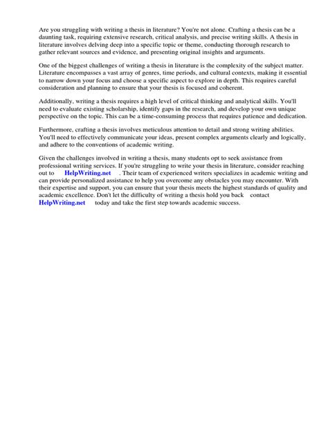 What Is The Definition Of Thesis In Literature Pdf Essays