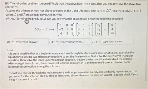 This Problem Tests You On Solving Triangular Chegg Com