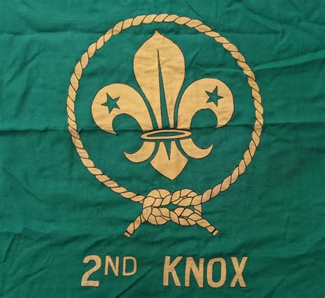 Lot Large Vintage Hand Sewn Linen Scouting Flag 2nd Knox