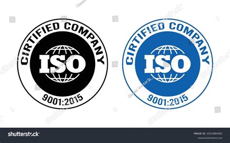 Certified Company Certificate Iso 90012015 Symbol Stock Vector Royalty