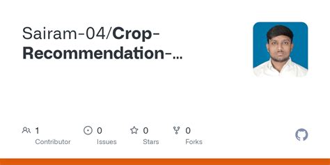 GitHub Sairam Crop Recommendation System Using Deep Learning