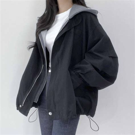 핑크선셋 남여공용 야상 후드탈부착 오버핏 그레이 블랙 사파리 자켓 점퍼 남녀공용 커플룩