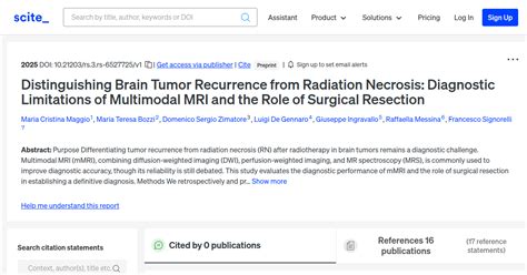 Distinguishing Brain Tumor Recurrence From Radiation Necrosis Diagnostic Limitations Of
