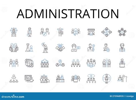 Administration Line Icons Collection Management Governance Control