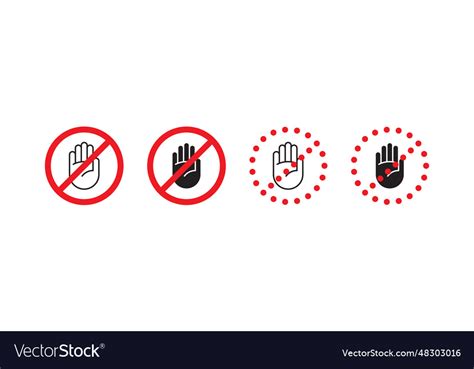 Do Not Touch Prohibition Sign Notice Do Not Touch Vector Image