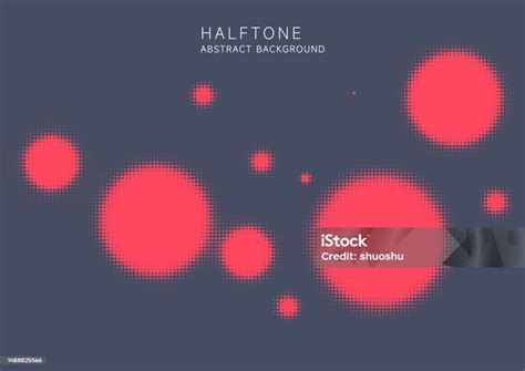 Abstrak Merah Monokrom Halftone Dot Pattern Background Ilustrasi Stok