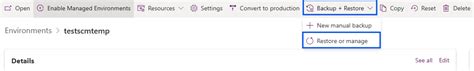 Tutorial Backup And Restore Unified Environments Power Platform Microsoft Learn