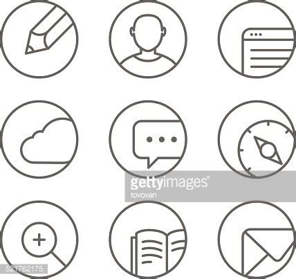 Different Web Browser Icons Set With Rounded Corners Stock Clipart