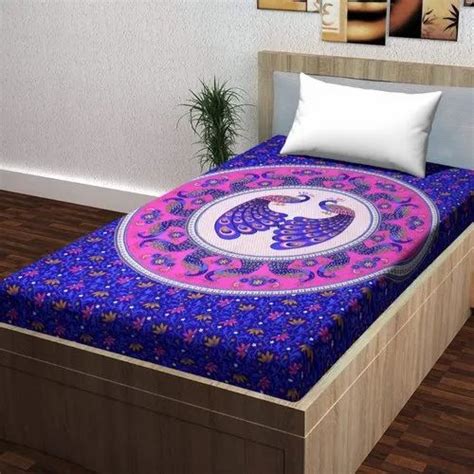 Blue Cotton Singal Bed Sheet For Home Size 63x90 At ₹ 146piece In