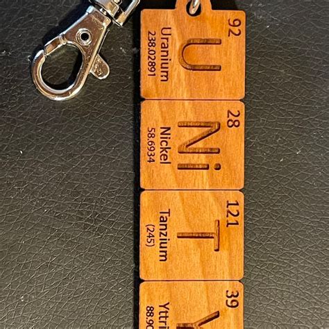 Custom Periodic Table Element Name Key Chain Backpack Clip Custom