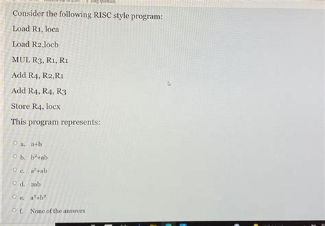 Solved As Question Consider The Following Risc Style