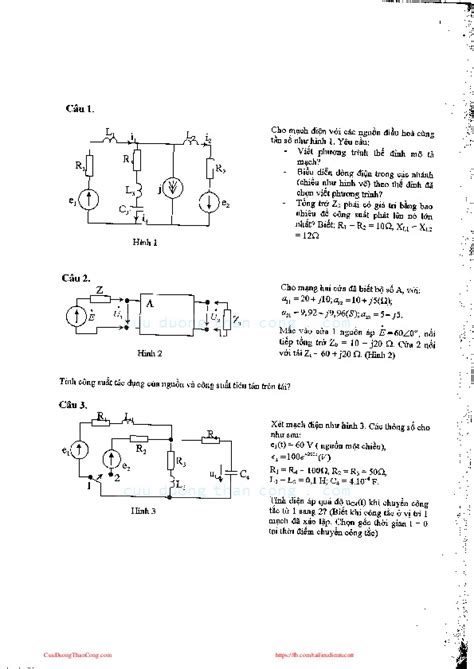 Pdf Lý Thuyết Mạch Điện Đh Bách Khoa Hn Cung Thành Long Bai Tap Ltm1pdf