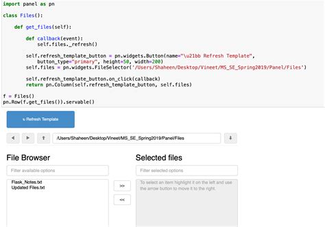 panel dynamically viewing the file in file selector panel holoviz discourse