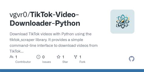 Github Vgvr0tiktok Video Downloader Python Download Tiktok Videos