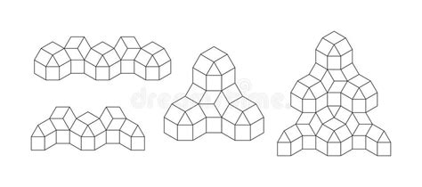 Abstract Black White Lines Geometric Square Tile Background Rectangle Pattern Set