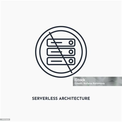 Serverless Architecture Outline Icon Simple Linear Element Illustration Isolated Line Serverless