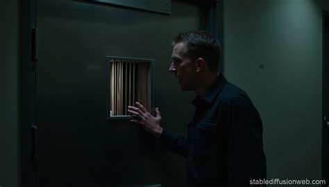 Man Outside Isolation Cell Window Stable Diffusion Online