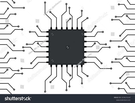 Circuit Board Microprocessor Computer Scheme Vector Stock Vector