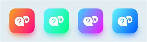 Question Solid Icon In Square Gradient Colors Help Signs Vector