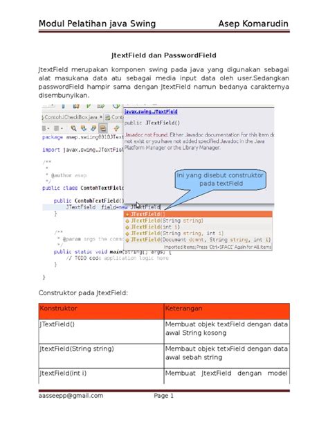 Pertemuan 6 Jtextfield Dan Jpassword Pdf Komputer