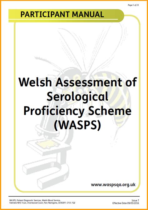 Wasps Welsh Assessment Of Serological Proficiency Scheme
