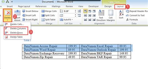 Quick Methods To Batch Delete Multiple Rows Or Columns In Your Word Table