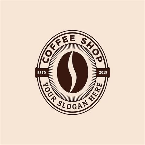 커피숍 및 배지 컬렉션 빈티지 로고 프리미엄 벡터