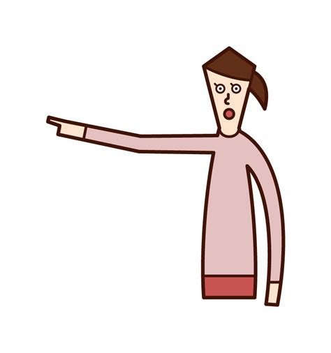 멀리 가리키는 남자의 그림 무료 일러스트 소재집 Kukukeke