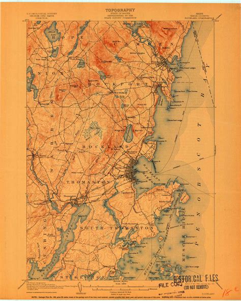 Rockland Maine 1906 1910 Usgs Old Topo Map Reprint 15x15 Me Quad