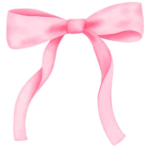 Pink Coquette Ribbon Bow Clipart Aesthetic Watercolor Illustration