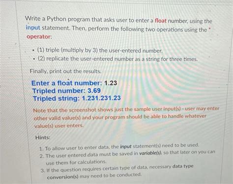 Solved Write A Python Program That Asks User To Enter A