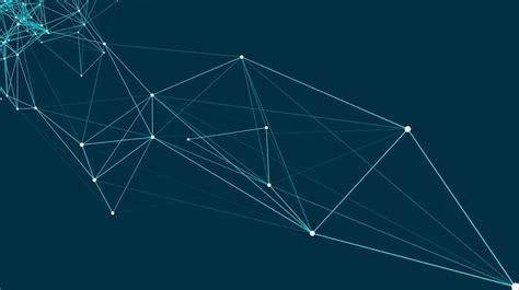 추상 연결은 공간에 연결 점과 선이 있는 배경 연결 구조 3d 렌더링 프리미엄 벡터