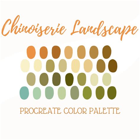 Procreate Color Palette Chinoiserie Landscape Etsy