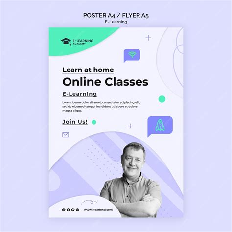 Free Psd Online Classes Poster Template