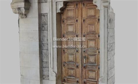 Blender 教堂大门3d模型素材资源免费下载 Blender3d模型库