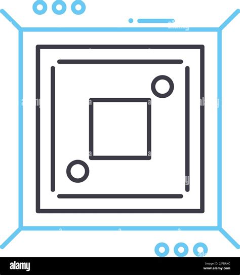 Processor Unit Line Icon Outline Symbol Vector Illustration Concept