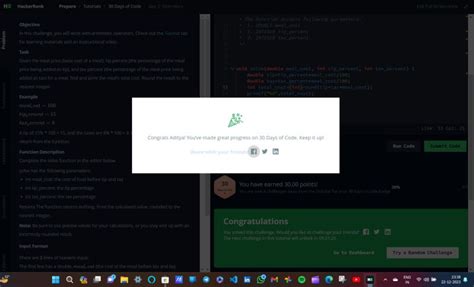 Aditya Rao On Linkedin 30dayscodingchallenge Hackerrank Coding