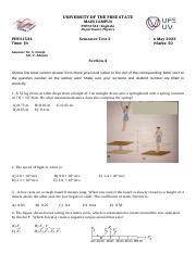 Physics Semester Test Mechanics And Energy Problems Course Hero