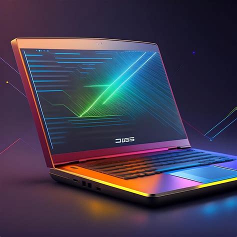 Premium Ai Image Laptop With Data Technology Abstract Connections 3d