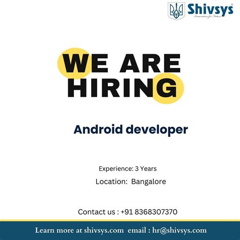 Shivsys Incorporation On Linkedin Androiddeveloperjob