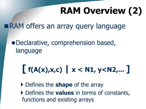 Ppt 010604 Ram A Multi Dimensional Array Dbms Powerpoint
