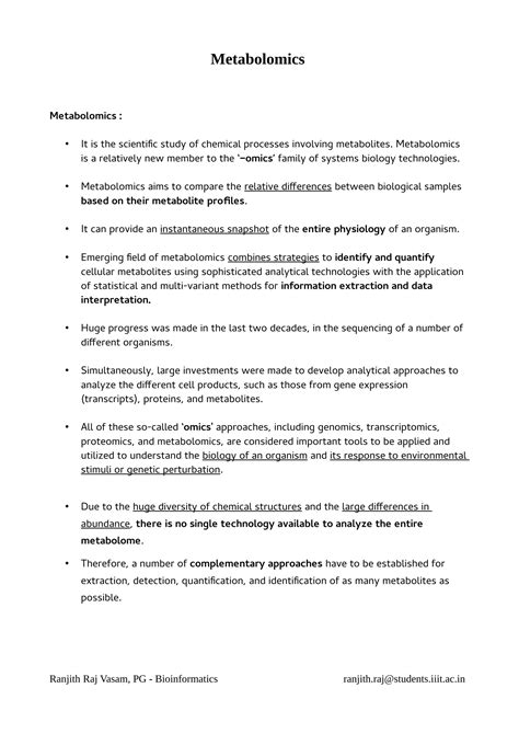 A Brief Introduction To Metabolomics Pdf