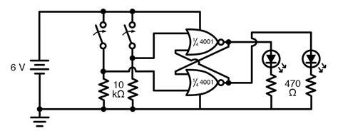 Digital Lab S R Latch Using Nor Gates Digital Ic Projects Electronics Textbook