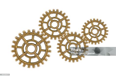 흰색 배경에 격리된 기어 및 톱니바퀴 시계 메커니즘 황동 금속 엔진 산업 0명에 대한 스톡 사진 및 기타 이미지 0명 강철 공장 산업 건물 Istock