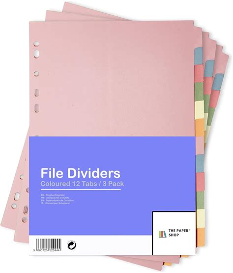 Pack A File Dividers Part A Subject Dividers Part Card Folder Dividers Multi Hole