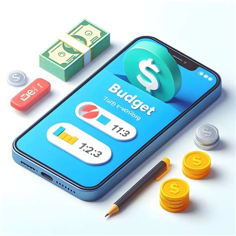 A Phone Displaying A Budget Tracking App With Ample Copy Space On