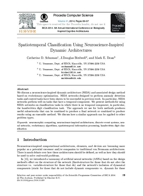 Pdf Spatiotemporal Classification Using Neuroscience Inspired Dynamic